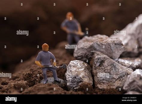 Mining Of Cobalt Miniature Worker Mining Metal Zinc And Silver Mining
