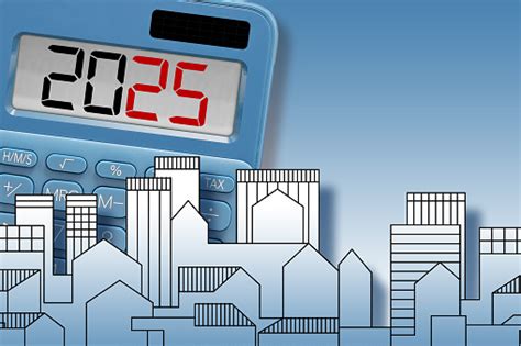 2025 Copyspace를 사용한 부동산 계획 배너 개념 건축 활동 및 건설 산업의 사업 아이디어 계산기 및 복사 공간을 사용한 새 회계 연도 및 예산 2025 개념