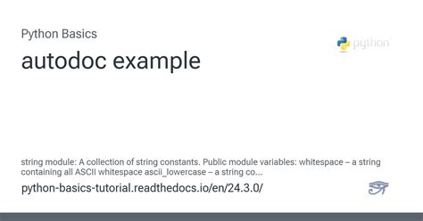 Autodoc Example Python Basics 2430