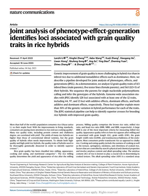 Pdf Joint Analysis Of Phenotype Effect Generation Identifies Loci