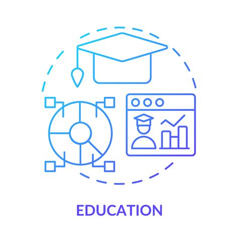 Education Blue Gradient Concept Icon Big Data Application Abstract Idea Thin Line Illustration
