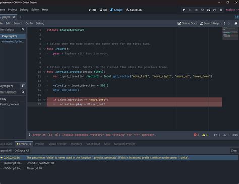 Why Wont My Player Animation Work With The Movement Code In My Rpg