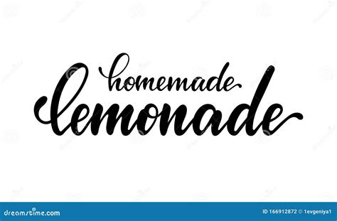 Black And White Lettering Inscriptions Homemade Lemonade Hand Drawn