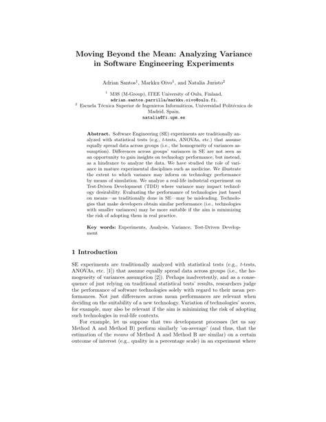 Pdf Moving Beyond The Mean Analyzing Variance In Software