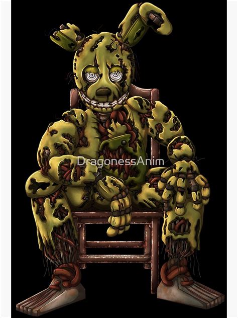 Springtrap Sat In Chair Poster For Sale By Dragonessanim Redbubble