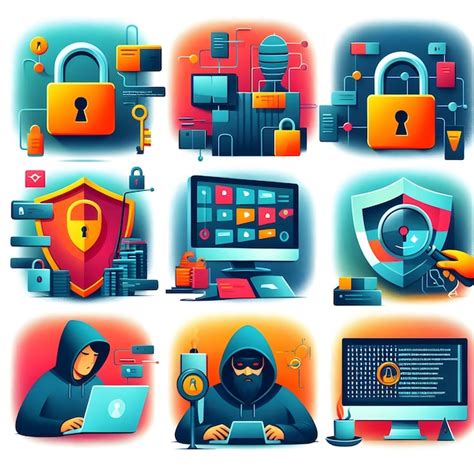 Cybersecurity Illustrations Vector Graphics Design Premium Ai Generated Vector