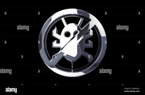 Antivirus Cyber Security Virus Detect System Alert Golden Metal Shine Symbol Concept