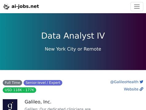 Hiring Data Analyst Iv Remote Raimljobs