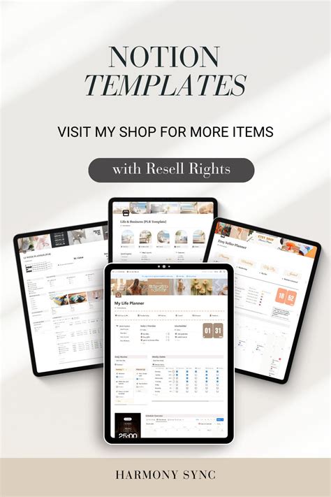 Plr Life Planner Notion Template Plr All In One Notion Dashboard