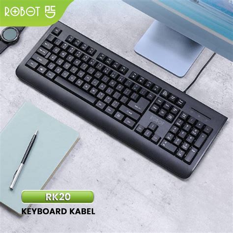 Jual ROBOT Keyboard Berkabel Portable Mini Office Wired Keyboard RK20 Ultra Thin Original
