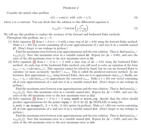 Solved Problem Consider The Initial Value Chegg