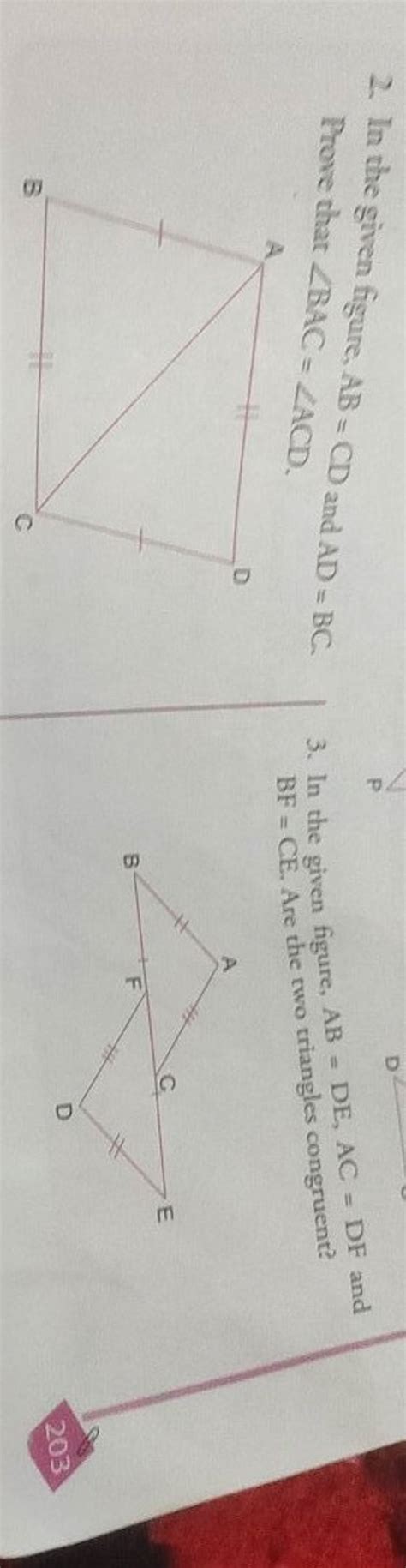 In The Given Figure A B C D And A D B C Prove That Angle B A C Angle