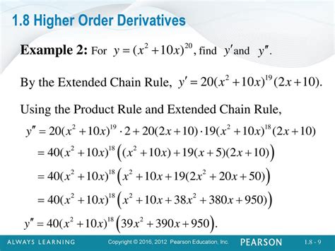 Higher Order Derivatives - ppt download
