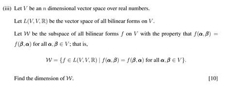 Solved Iii Let V Be An N Dimensional Vector Space Over Chegg