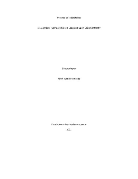 11310 Lab Compare Closed Loop And Open Loop Control Sy Práctica