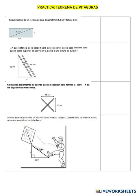 Teorema De Pitagoras Interactive Activity For Media Live Worksheets