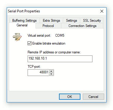 Serial Port Redirector User Manual Client Virtual Port Properties