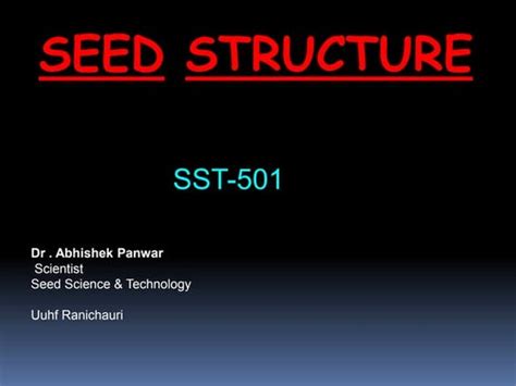 Importance Of Seed Seed Structure And Function ”pptx