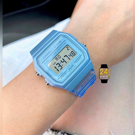 Casioผู้หญิงแท้ สายเรซิ่นสีฟ้าใส นาฬิกาcasio คาสิโอ นาฬิกาแบรนด์เนม มั่นใจนาฬิกาแท้เท่านั้น