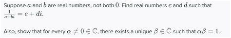 Solved Suppose A And B Are Real Numbers Not Both Find Chegg