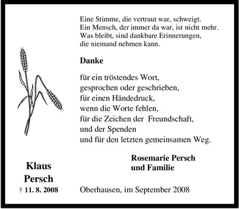 Traueranzeigen Von Klaus Persch Trauer In Nrw De