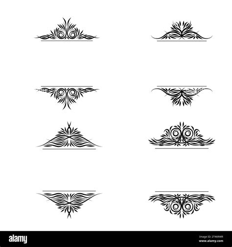 Set Of Vintage Horizontal Frame Ornamental Label Frame Graphic Vector Element For Design Of