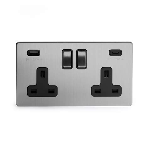 Screwless USB Sockets 13 Socket With USB