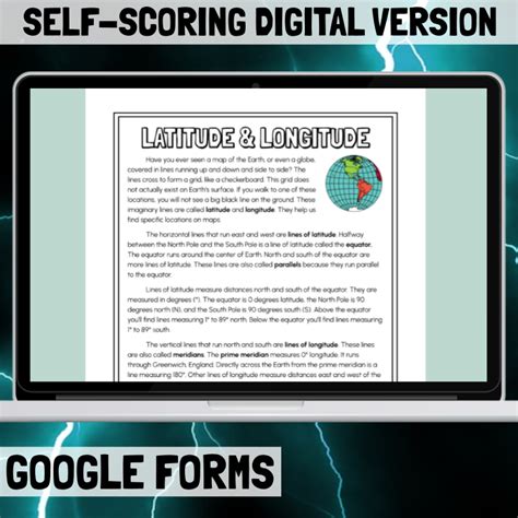 Latitude And Longitude Reading Comprehension Passage Print And Digital Classful