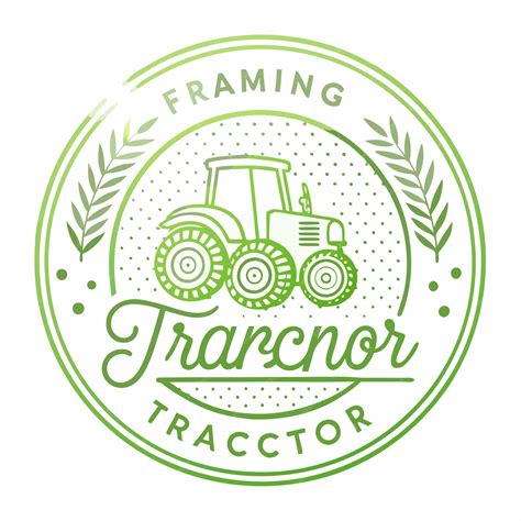 A Green And White Logo With A Green Tractor On It Premium Ai