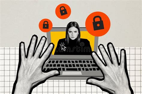 Composite Photo Collage Of Scared Man Programmer Macbook Hacked Spyware