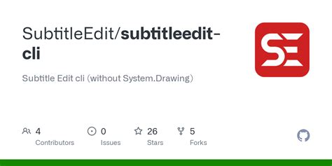 github subtitleedit subtitleedit cli subtitle edit cli without