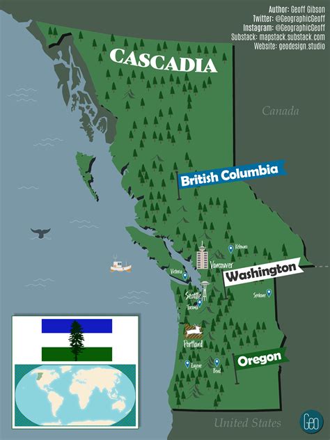 Illustrated Map Of Cascadia A Cultural Region Of North America [oc