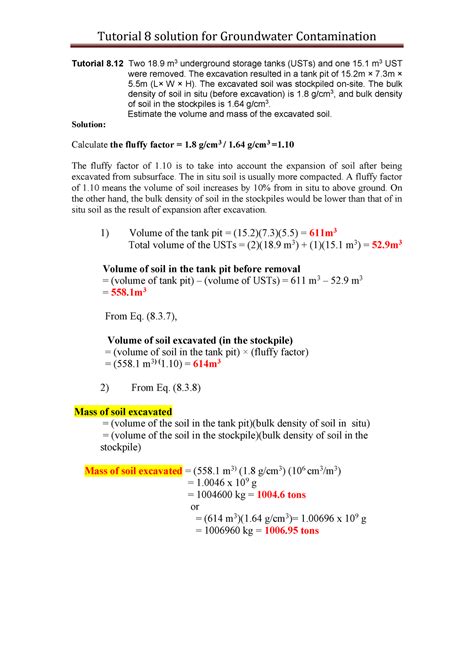 Week 10 Tutorial Solution 2021 22yr Tutorial 8 Two 18 M 3 Underground
