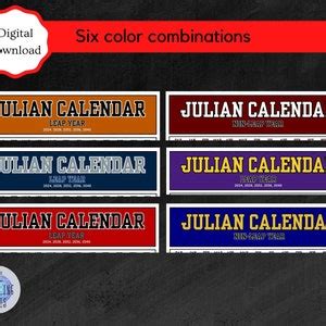 Julian Calendar Military Digital Download Printable PDF Leap Year And Non Leap Year US