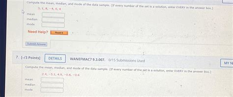 Solved Compute The Mean Median And Mode Of The Data Chegg