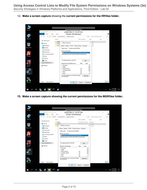 Solution Using Access Control Lists To Modify File System Permissions On Windows Systems 3e Dg