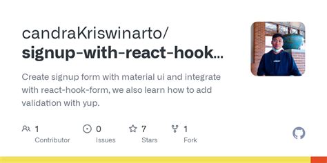 github candrakriswinarto signup with react hook form create signup