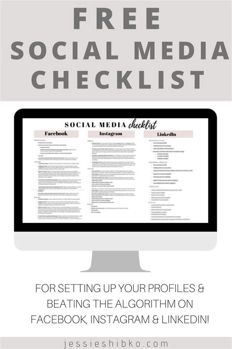 Social Media Checklist Social Media Guide Social Media Work Social