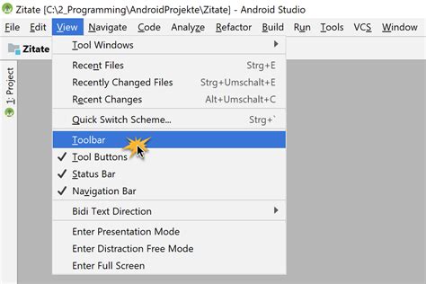 Das Projekt Unserer Android App In Android Studio Erstellen