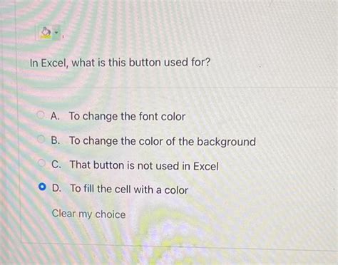 Solved In Excel What Is This Button Used For A To Change Chegg Com