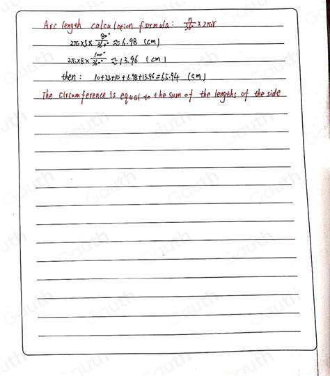 Solved ARCS WORKSHEET Calculate The Perimeter Of The Following Figure Dimensions Are In Cm