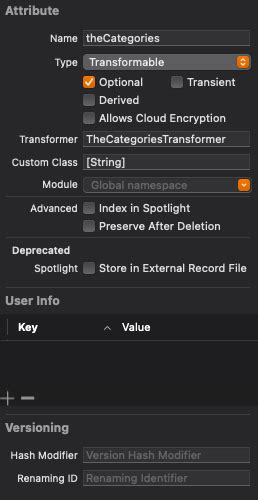 Swift Core Data Using Nsarray Does Not Preserve Any Data After