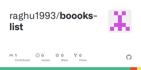 Github Raghu1993boooks List