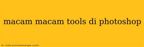 Macam Macam Tools Di Photoshop