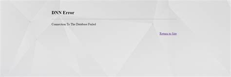 Dnn Connection To The Database Failed Common Causes And Fix