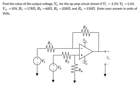 Solved Find The Value Of The Output Voltage Vo For The Op Chegg