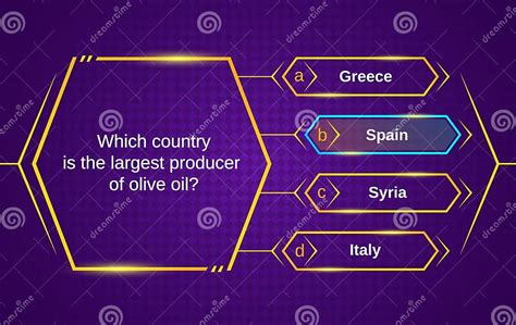 Quiz Template With Question And Answer Option Stock Vector