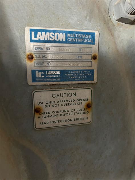 Lamson 75 Hp Cast Iron Agitation Blower Aa2252cn