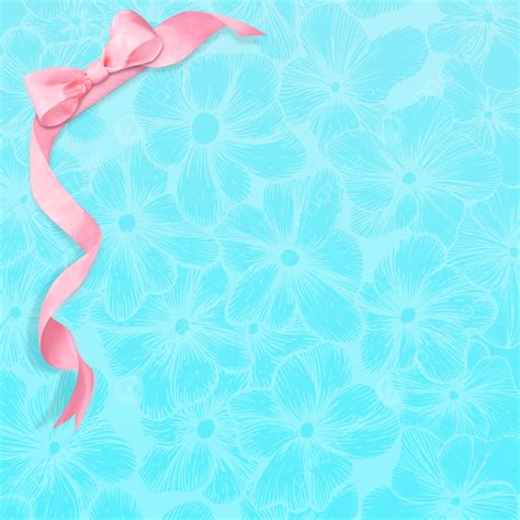 Flower Pattern Background Blue Background Ribbon Flow Pattern