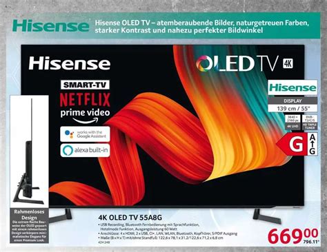 Hisense 4k Oled Tv 55a8g Angebot bei Selgros - 1Prospekte.de
